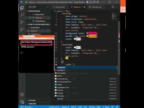#shorts How to show/hide HTML Div Element on Button Click using JavaScript 💥💻 |StudyCodeGyan ...