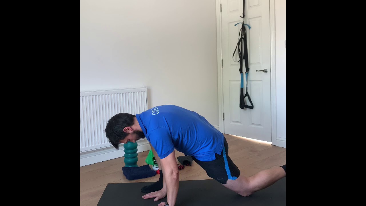 Lunge based adductor/hamstring stretch - YouTube