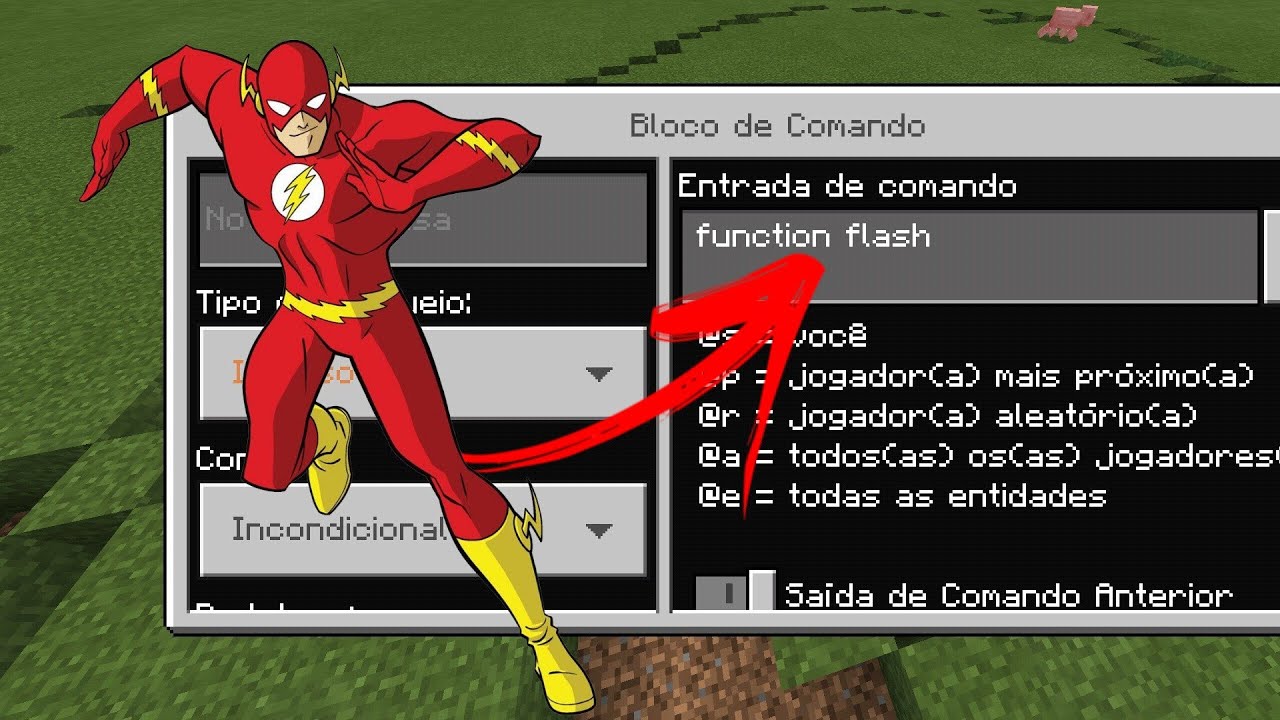 NOVO COMANDO DO FLASH NO MINECRAFT PE (COMMAND BLOCK) flash command ...