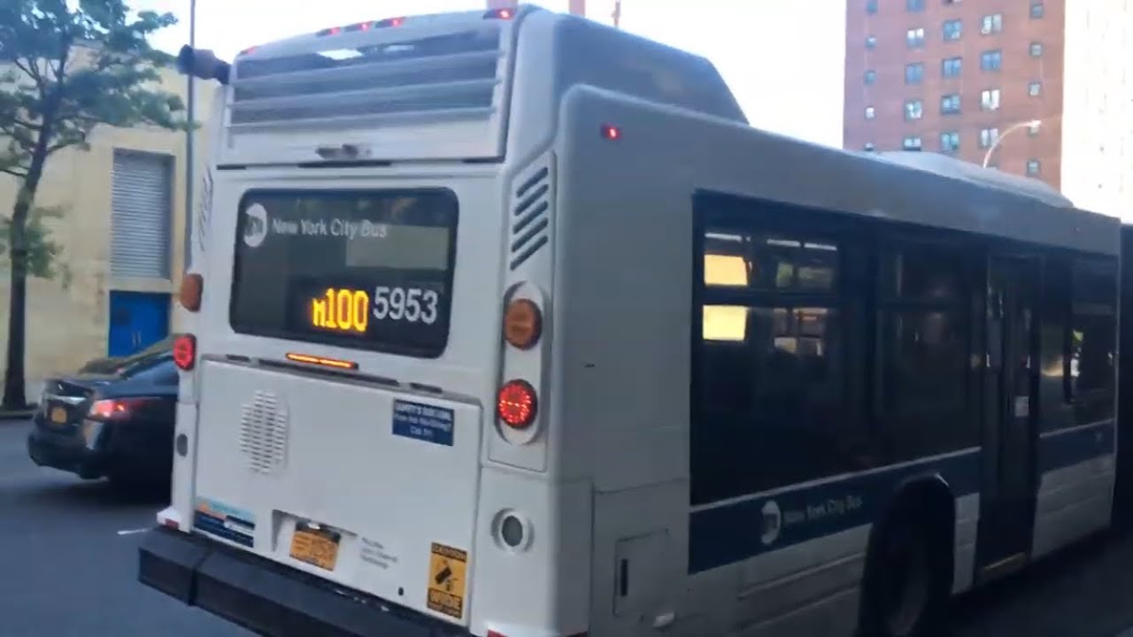 MTA NYC Bus NovaBus LFSA #5953 M100 - YouTube