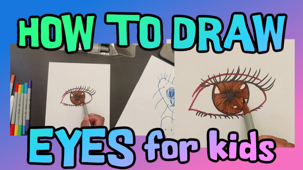 Drawing Art for Kids - How to DRAW Brown EYES (Easy) 👁️ - YouTube