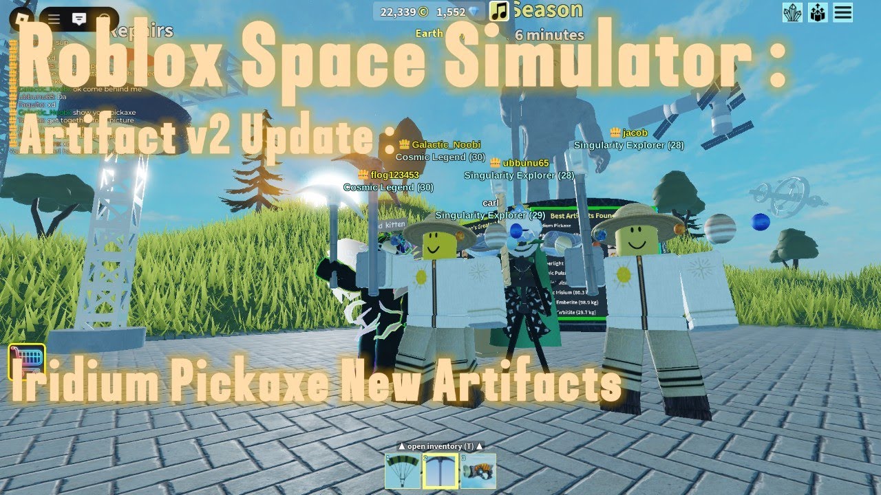 Roblox Space Simulator : Artifact v2 update : Iridium Pickaxe New ...