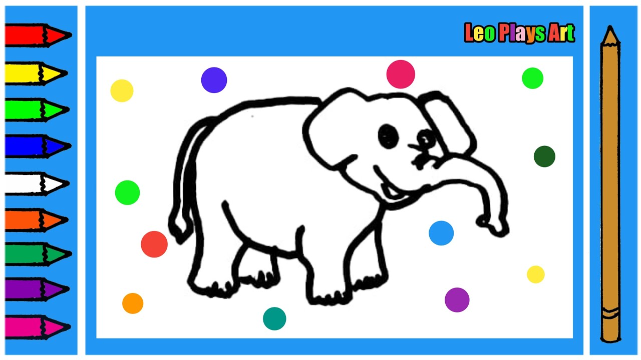 Gajah Menggambar, Melukis dan Mewarnai Untuk Anak, Balita - Gambar ...