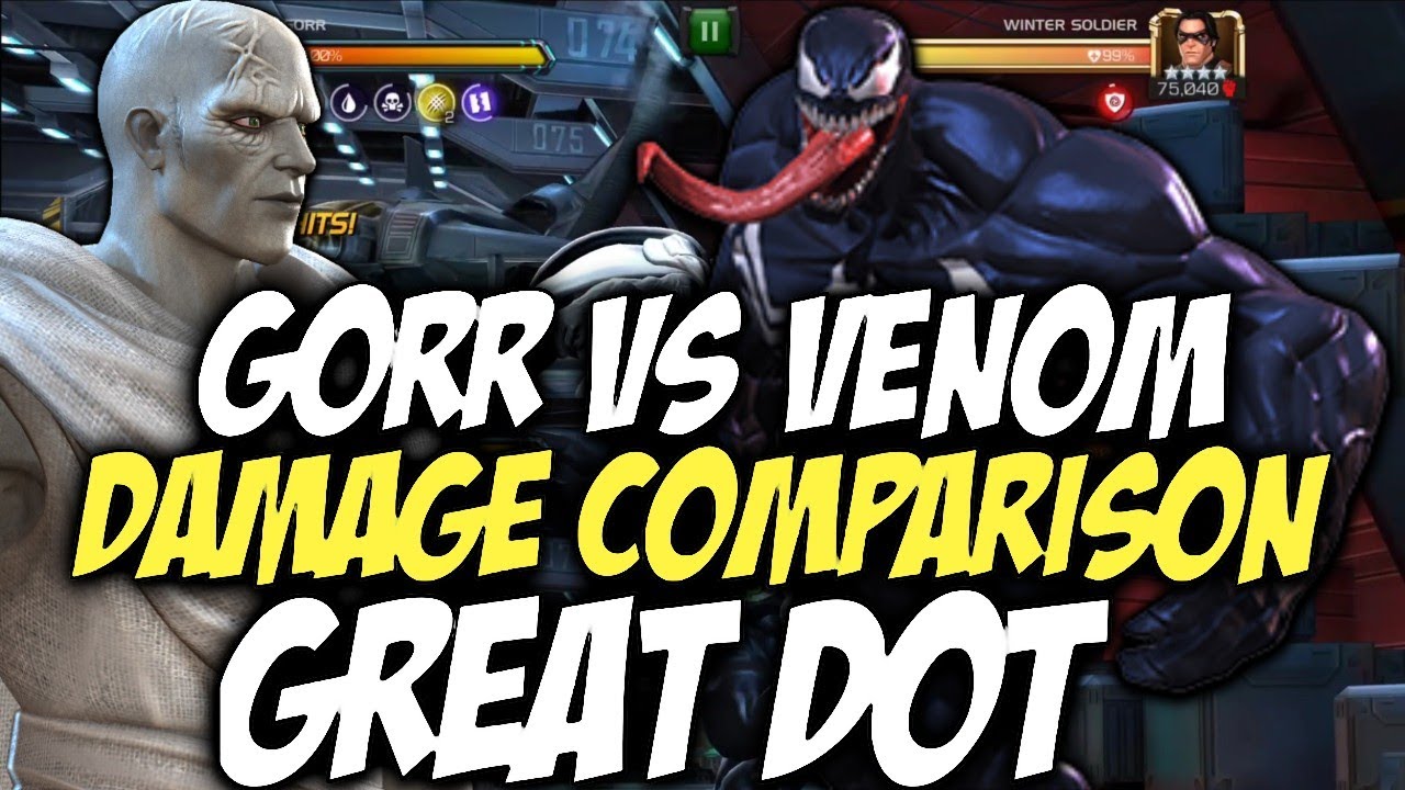 Gorr Vs Venom Damage Comparison | Great DOT | Marvel Contest Of ...