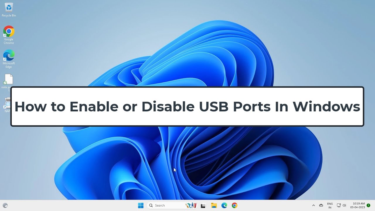 How to Enable or Disable USB Ports In Windows Computer - YouTube