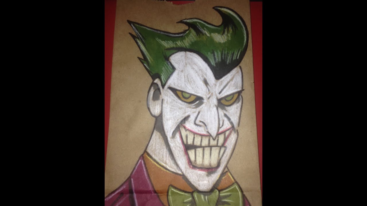 Speed Drawing The Joker (Bruce Timm style): 4th Grade Lunchbag #54 ...