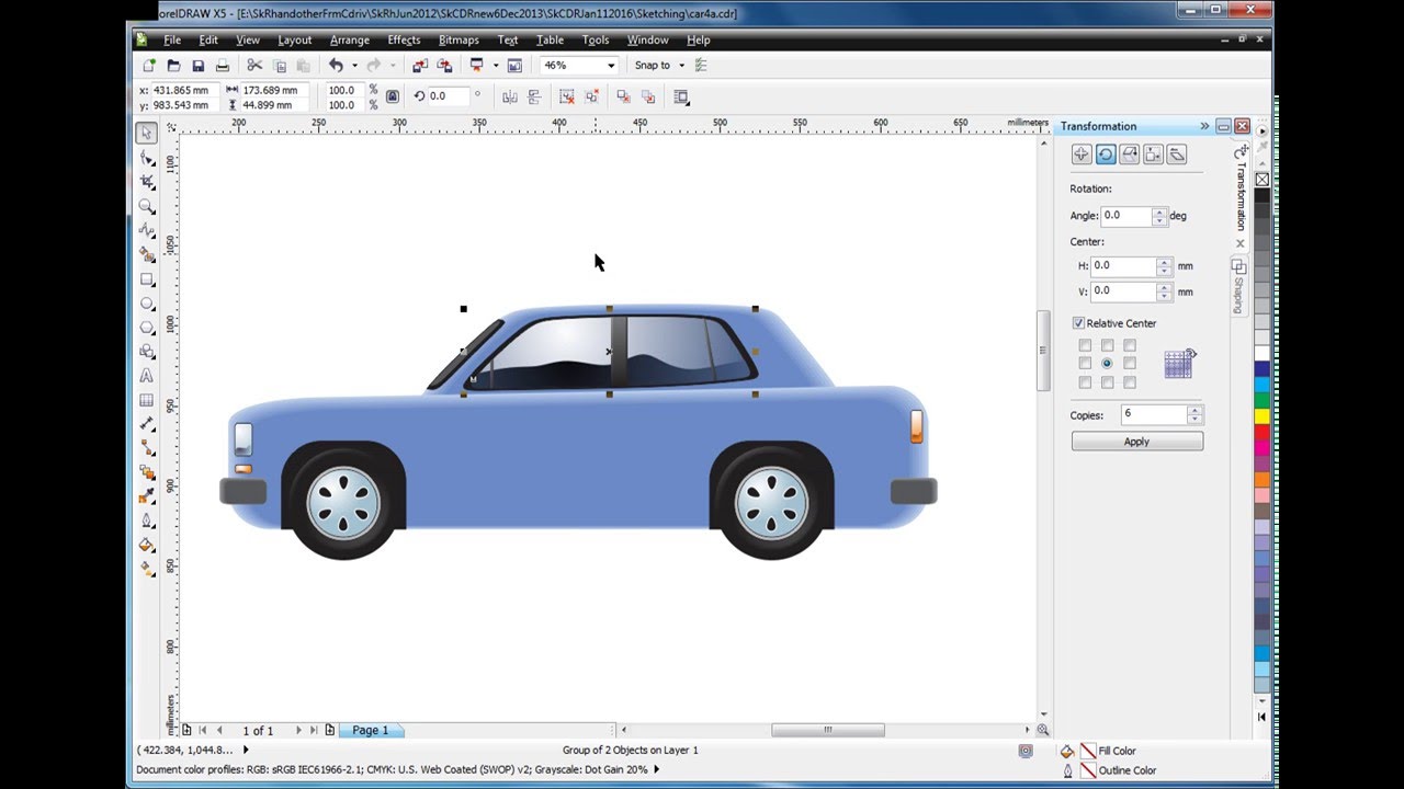 Drawing cars in Coreldraw - Part 4 - YouTube