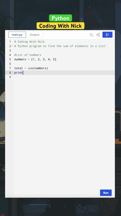 Python Program To Find The Sum Of Elements In A List Python Pythonprogramming Codes