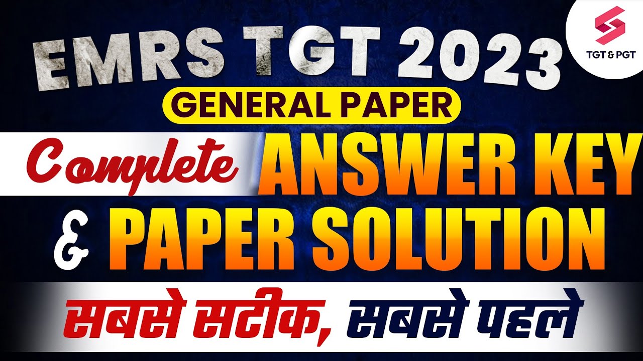 EMRS TGT 2023 Answer Key | EMRS TGT General Paper Analysis 2023 | EMRS TGT Exam Analysis 2023 ...