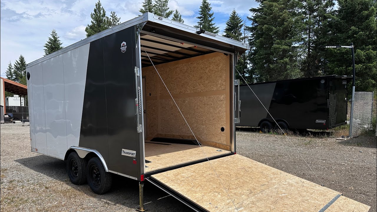 Lifted 16’ Enclosed cargo trailer SxS, ATV, UTV - YouTube