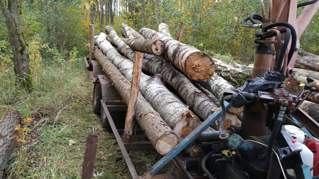 Homemade forest trailer /kak работает самодельн лесной трейлер / Praca ...