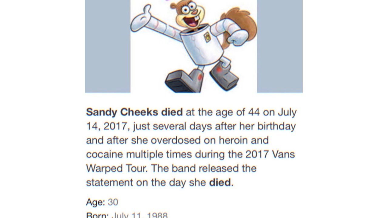 Sandy Cheeks Death *very sad* - YouTube