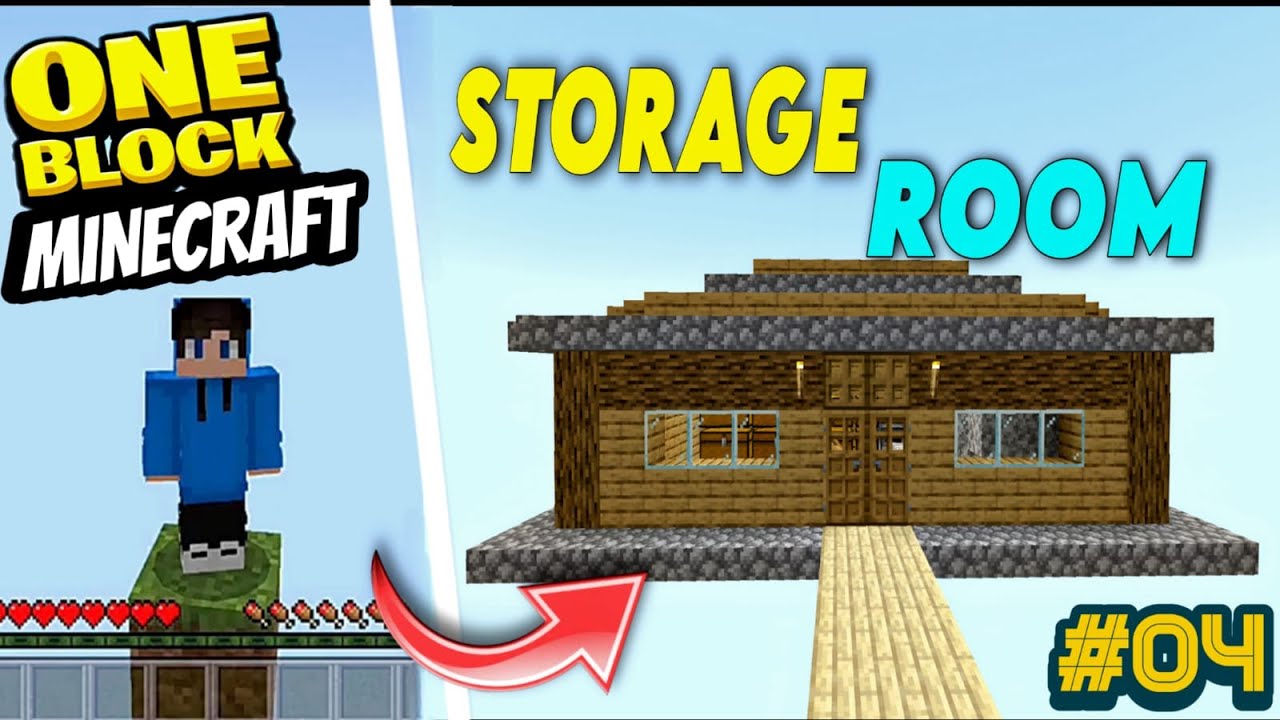 #04 Making Epic Storage Room In Oneblock | Minecraft PE Oneblock ...