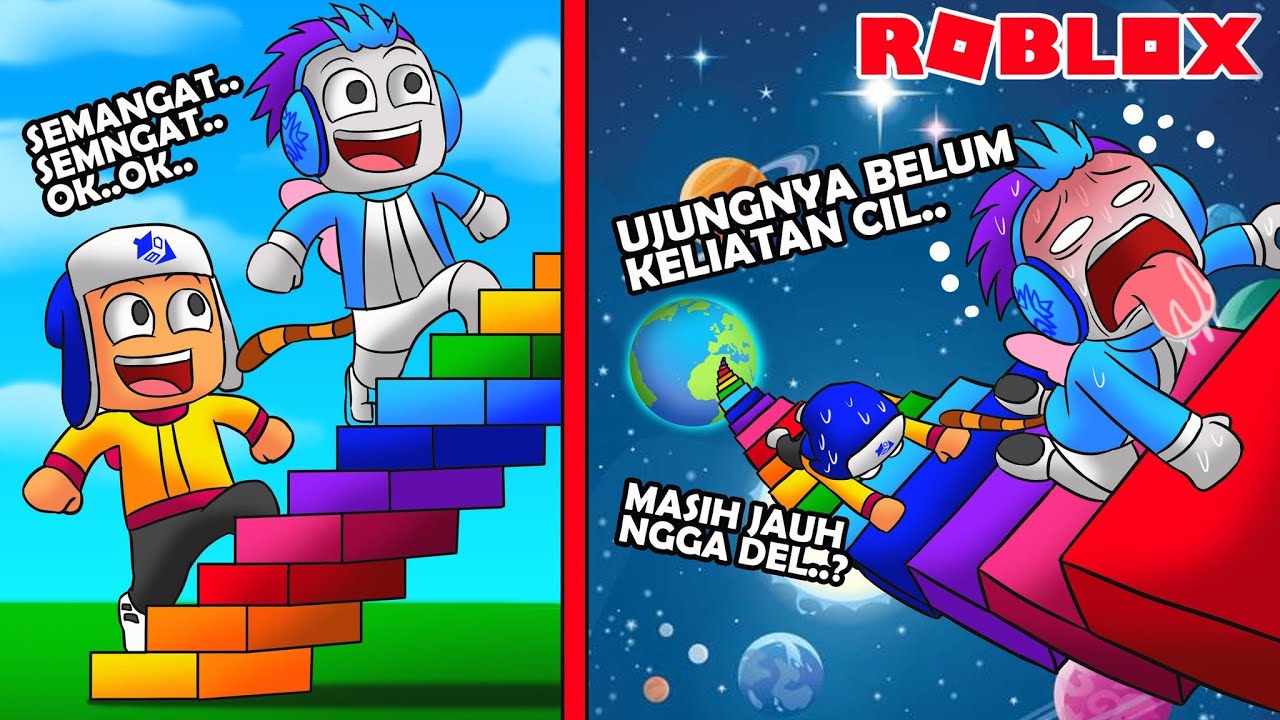 BABY DEL DAN MOCIL NAIK TANGGA SAMPAI KE SURGA ROBLOX!! - YouTube
