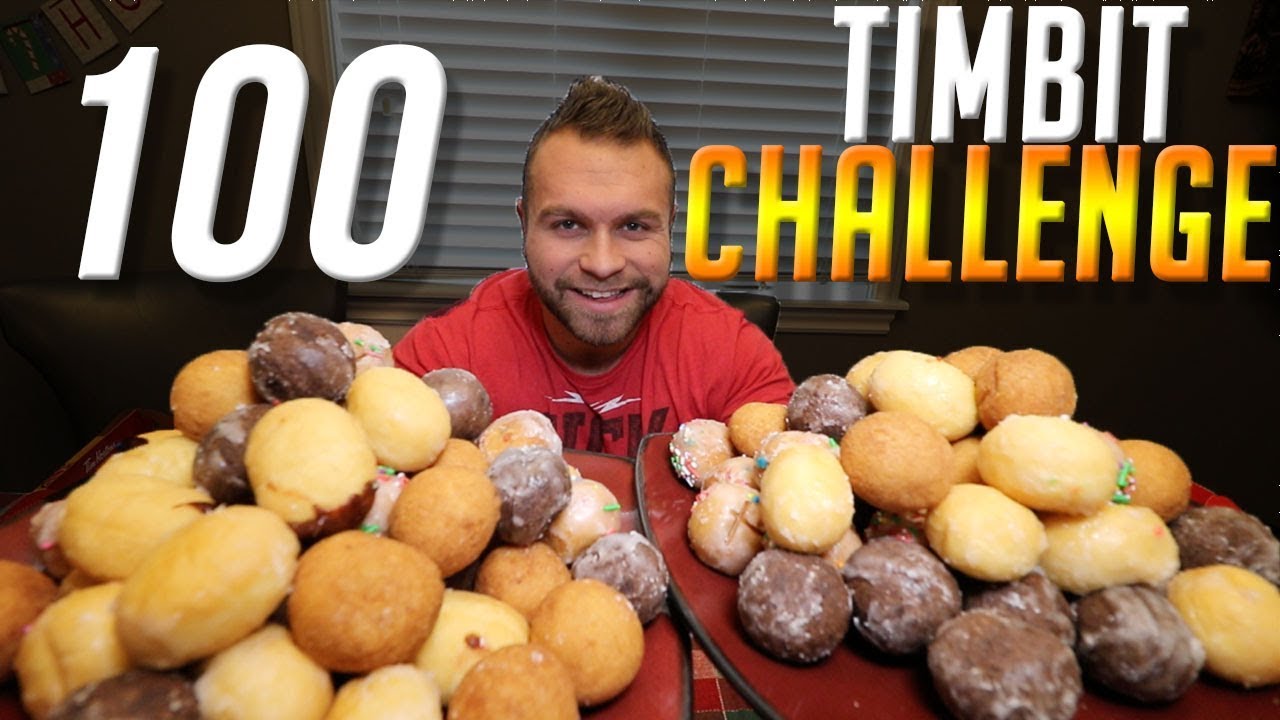 100 Timbits Challenge | Tim Hortons | Epic Cheat Meal | Man Vs Food ...