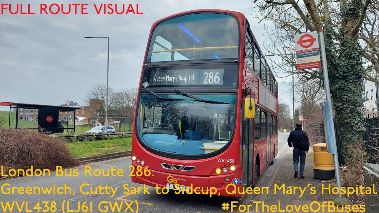 FULL ROUTE VISUAL | London Bus Route 286: Greenwich to Queen Mary's ...
