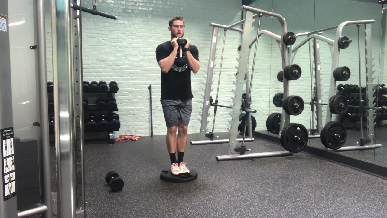 DB Goblet Reverse Lunge from Deficit - YouTube