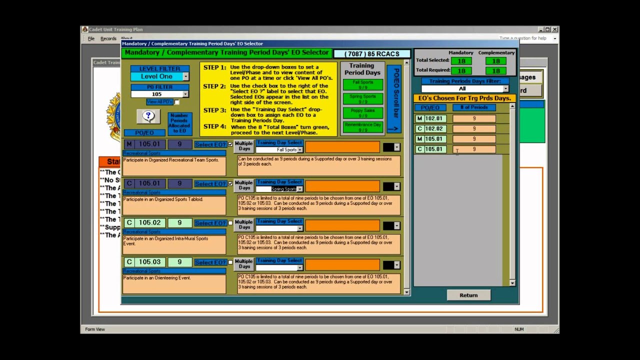 Central Region Cadet Training Plan Template Instructional Video 4B ...