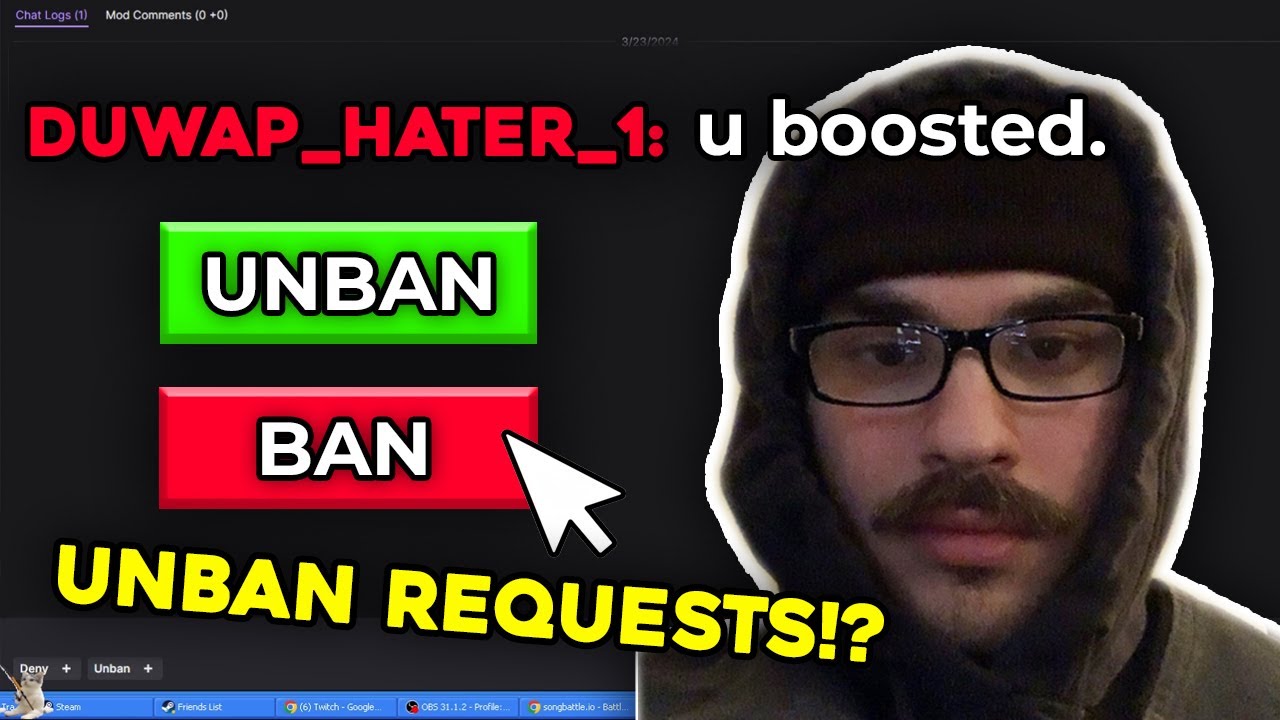 Duwap Can't Stop Laughing Going Through His Unban Requests... - YouTube