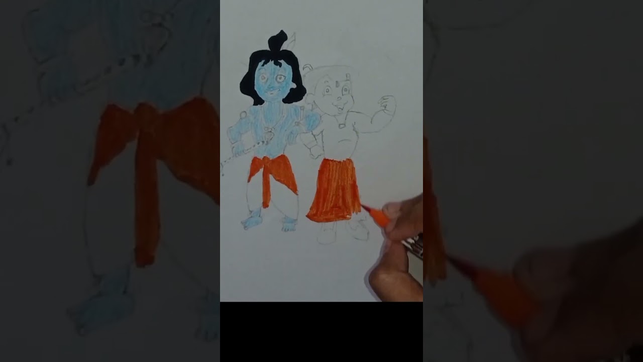 Bheem and Krishna drawing! mera Bhai Tu Meri Jaan Tu #shorts # ...