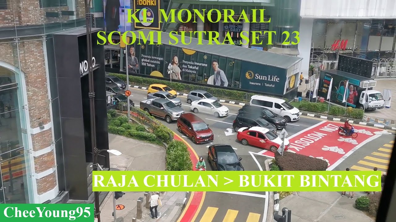 [4K] (Scomi SUTRA Set 23) KL Monorail - Raja Chulan to Bukit Bintang ...
