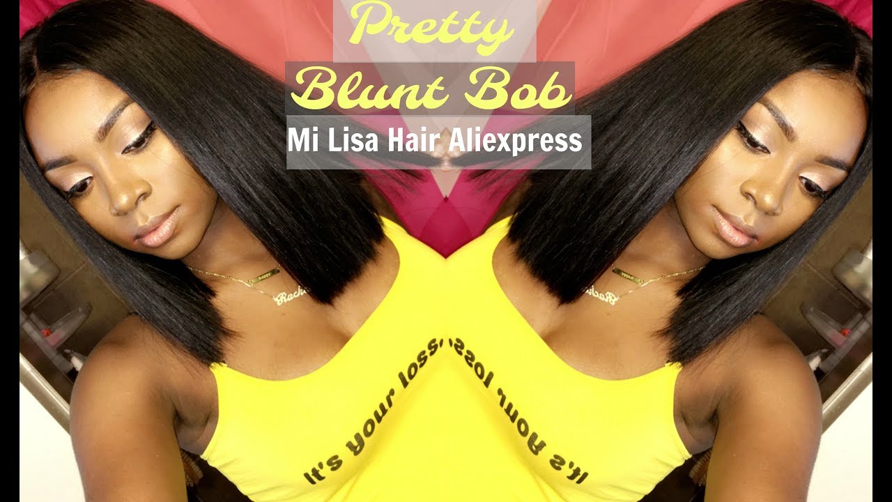 PRETTY BLUNT BOB | Mi Lisa Hair Aliexpress Malaysian Bodywave - YouTube