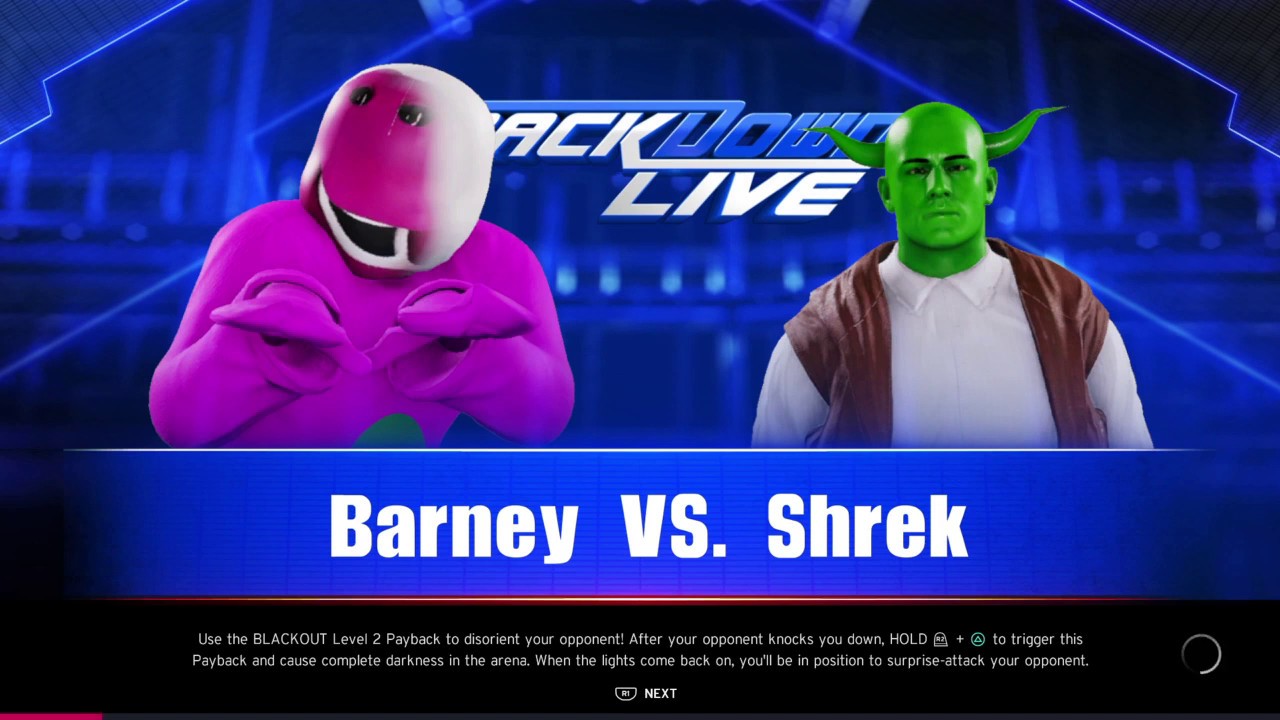 WWE 2K20 Barney VS Shrek - YouTube