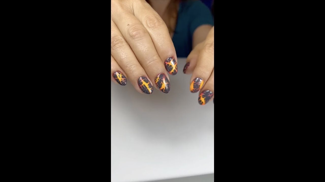 Burning HOT Coal Nail Art Tutorial 🔥🥵 - YouTube