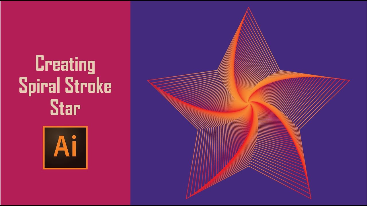 Create spiral stroke star in illustrator | Geometric shape design ...