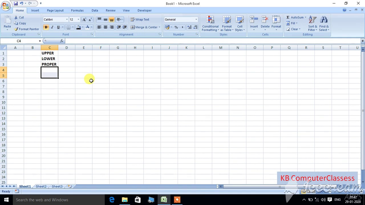 Ms Excel Me Lower Proper Upper Formula Ka Prayog Youtube