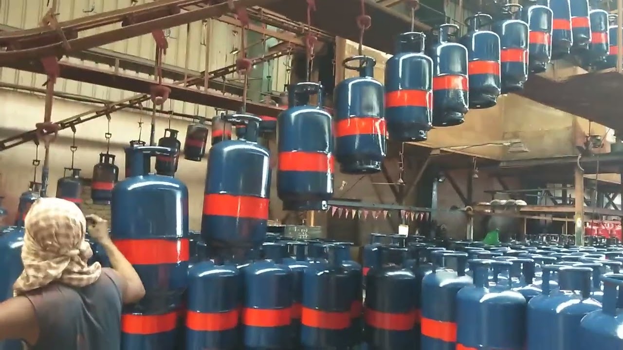 19kg lpg cylinder painting - YouTube