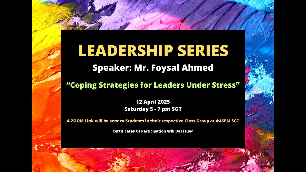 Leadership Series Coping Strategies for Leaders Under Stress 12 April ...