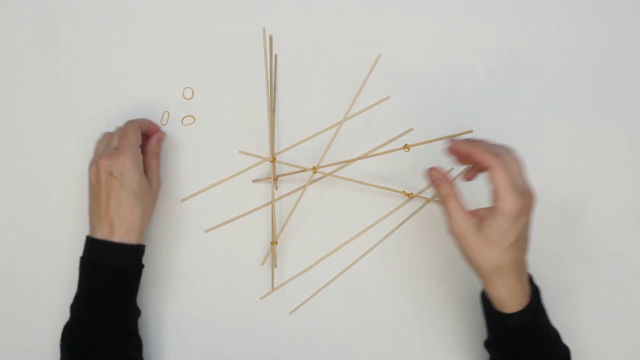 Building a stick model of the Desargues configuration - YouTube
