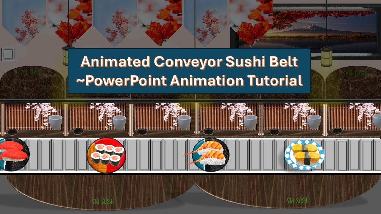 Animated Sushi Conveyor Belt Creation | PowerPoint Tutorial - YouTube