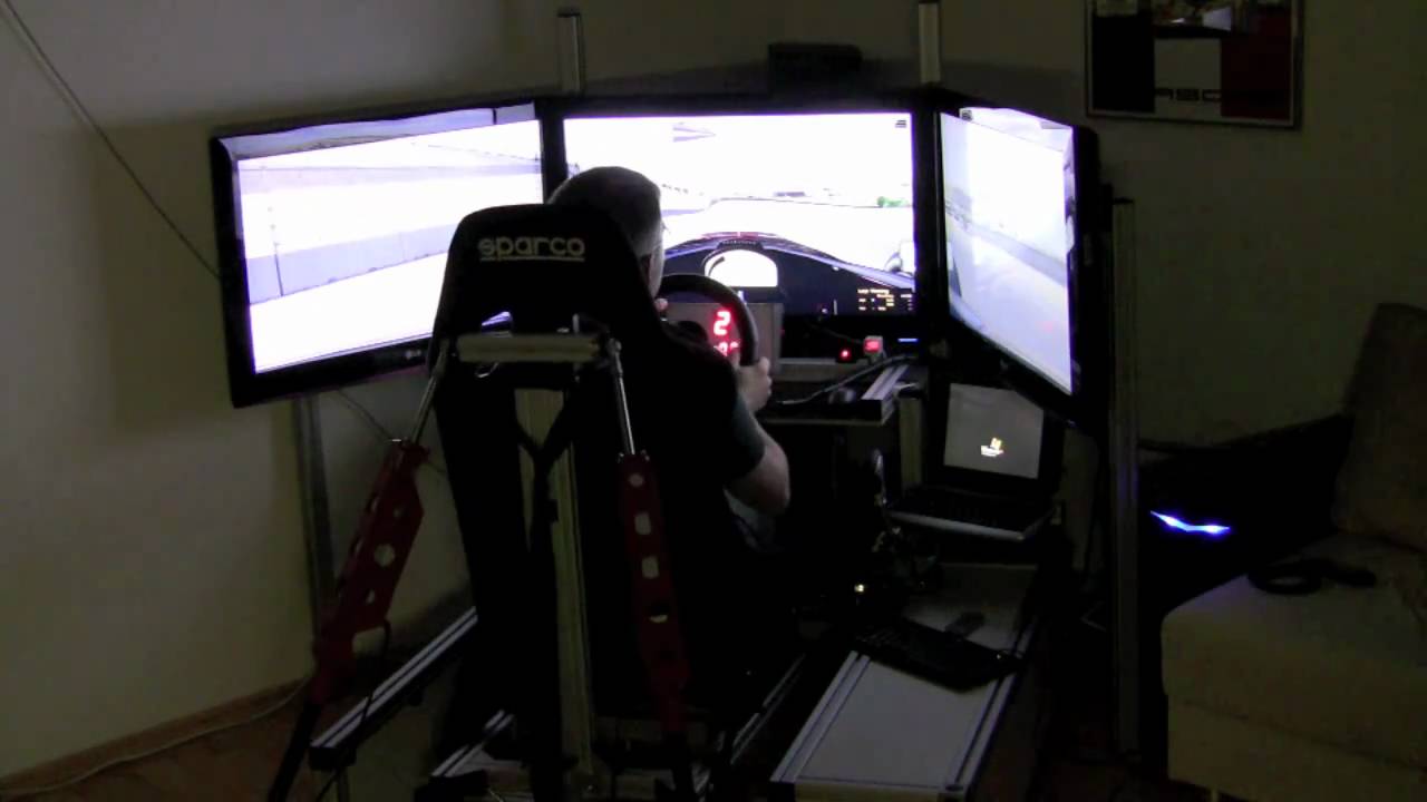 Racing Motion Rig with Triple Screen Eyefinity and SCN5 - YouTube
