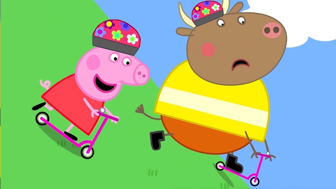 Racing Mr Bull 🛴 | Peppa Pig Tales Full Episodes - YouTube