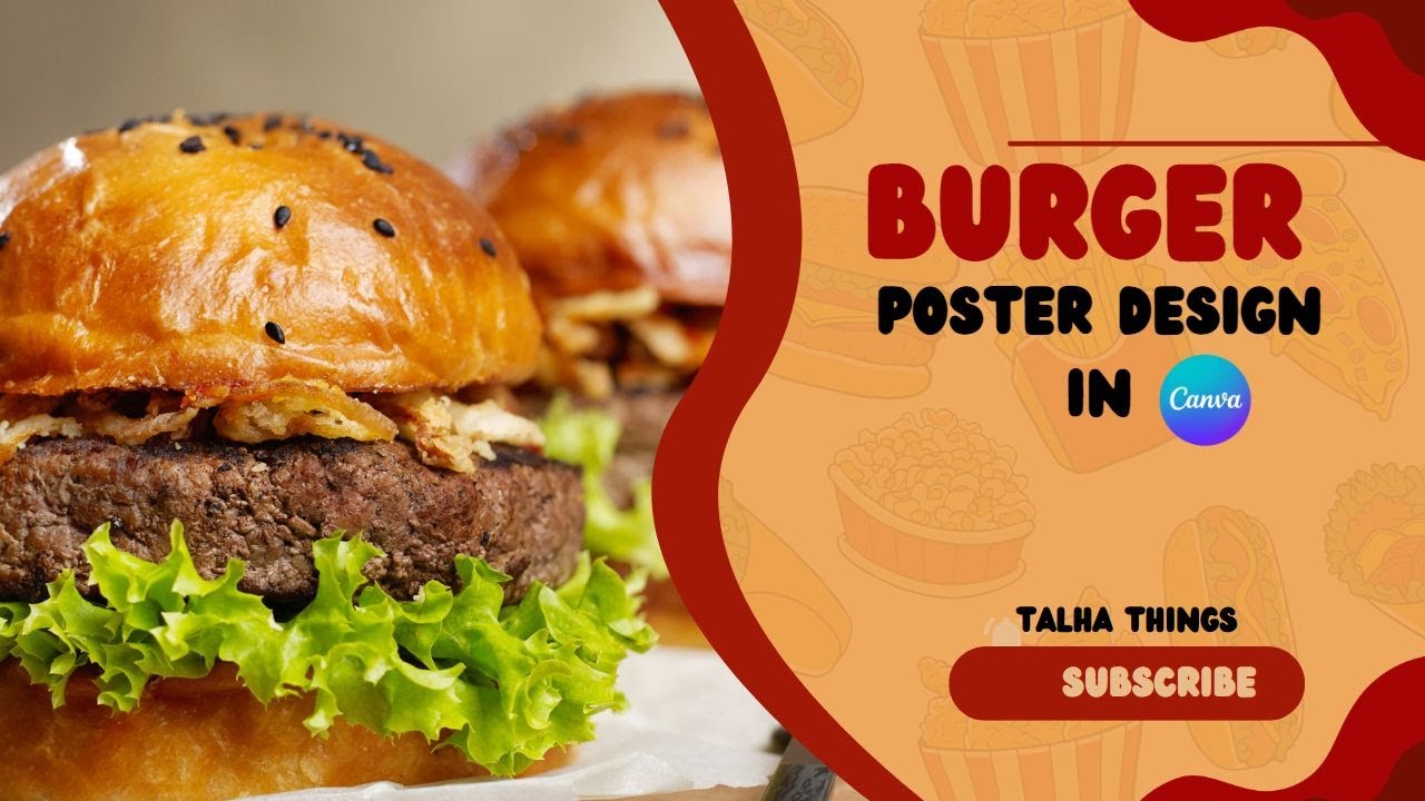 Burger Poster Design In Canva - YouTube