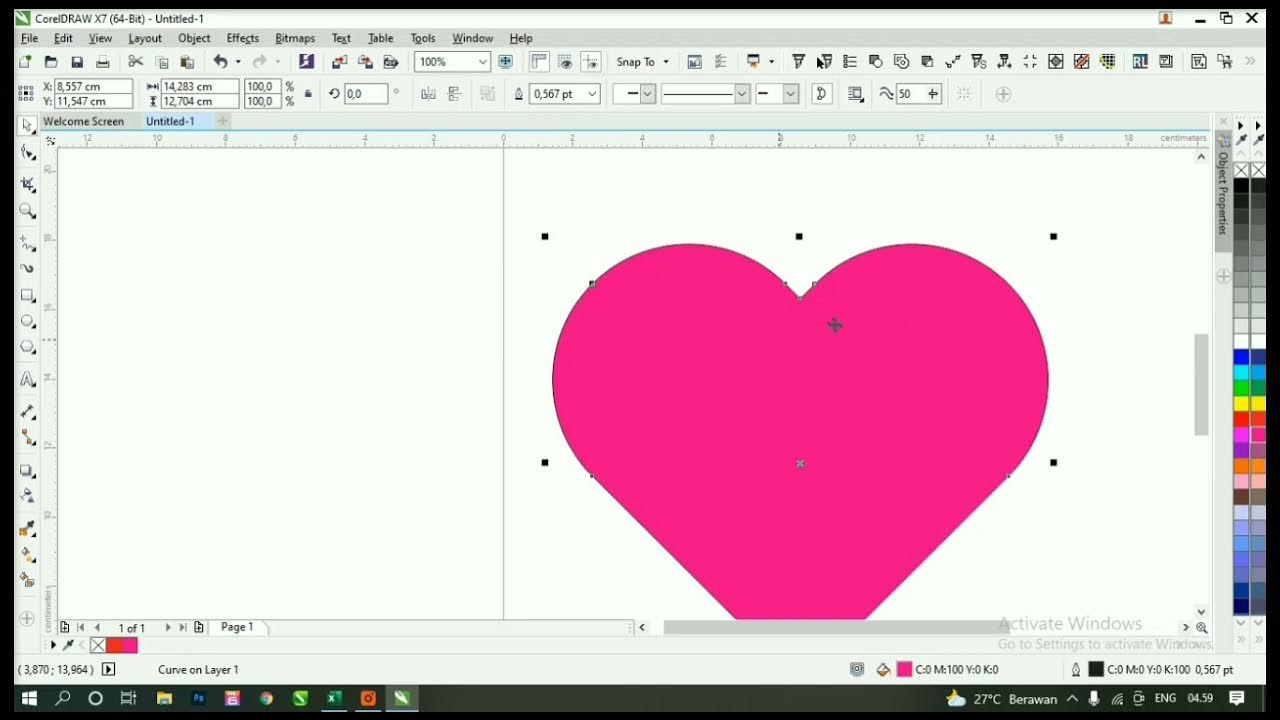 cara membuat Love di corel draw - YouTube
