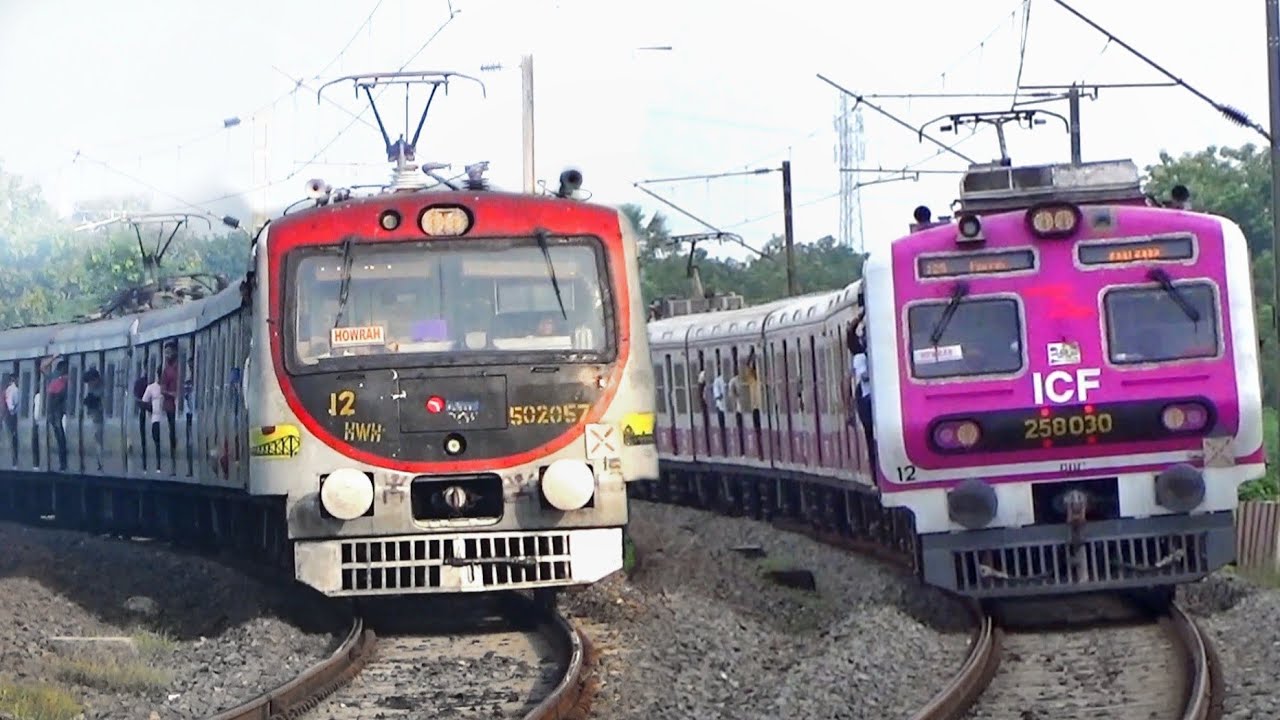 Beautiful Curving EMU Local Trains & Express Trains | PINK Medha EMU ...
