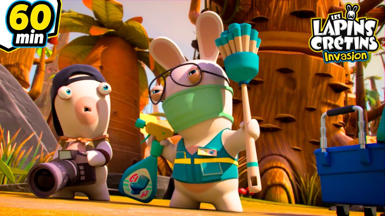Les Lapins à la Préhistoire | Les Lapins Crétins Invasion🐰 | Nouvelle ...