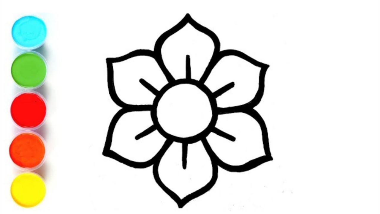 Rainbow Flower Drawing , Painting and colouring for kids||How to draw a ...