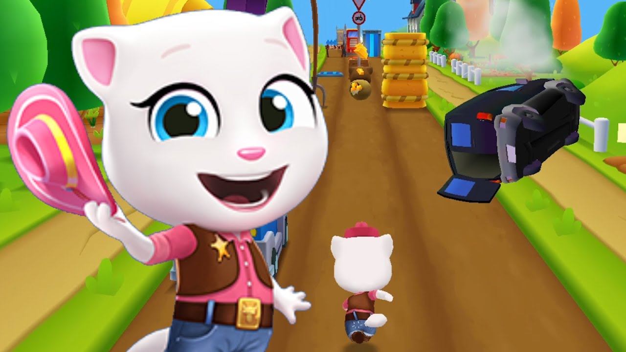 Talking Tom Gold Run Android Gameplay 2021 - Cowboy Angela - YouTube