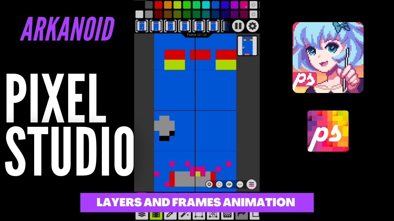Creating Pixel Art Arkanoid in Pixel Studio on my Phone - YouTube