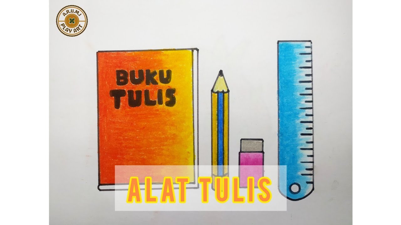 ALAT TULIS - BEGINI CARANYA ‼️ Menggambar Alat Tulis dengan Mudah/Easy ...