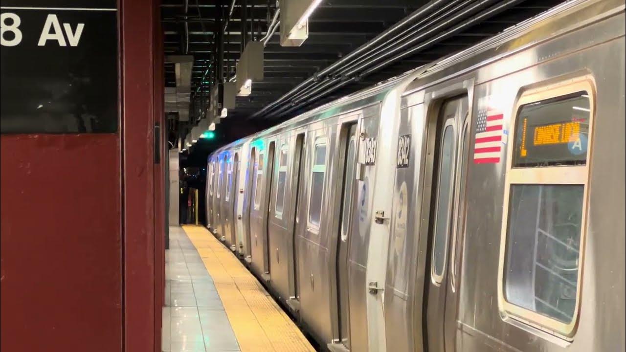 MTA New York City Subway Canarsie Bound Alstom R160A (L) Train Leaving 8th Avenue - YouTube
