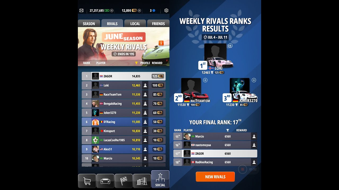 GT Manager --- Weekly Rivals Ranks BUG 11 07 2022 - YouTube
