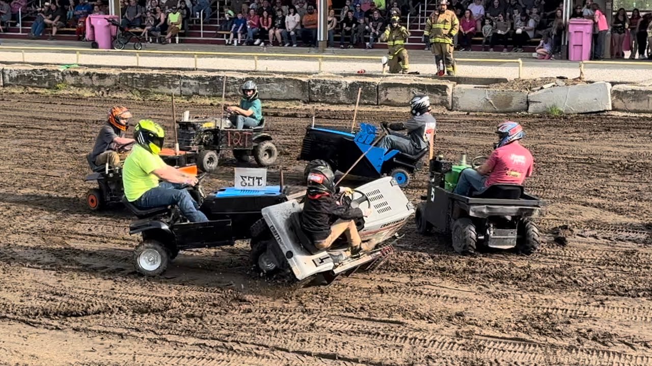 4-27-24 Griggsville Spring Demo Derby Lawnmowers - YouTube