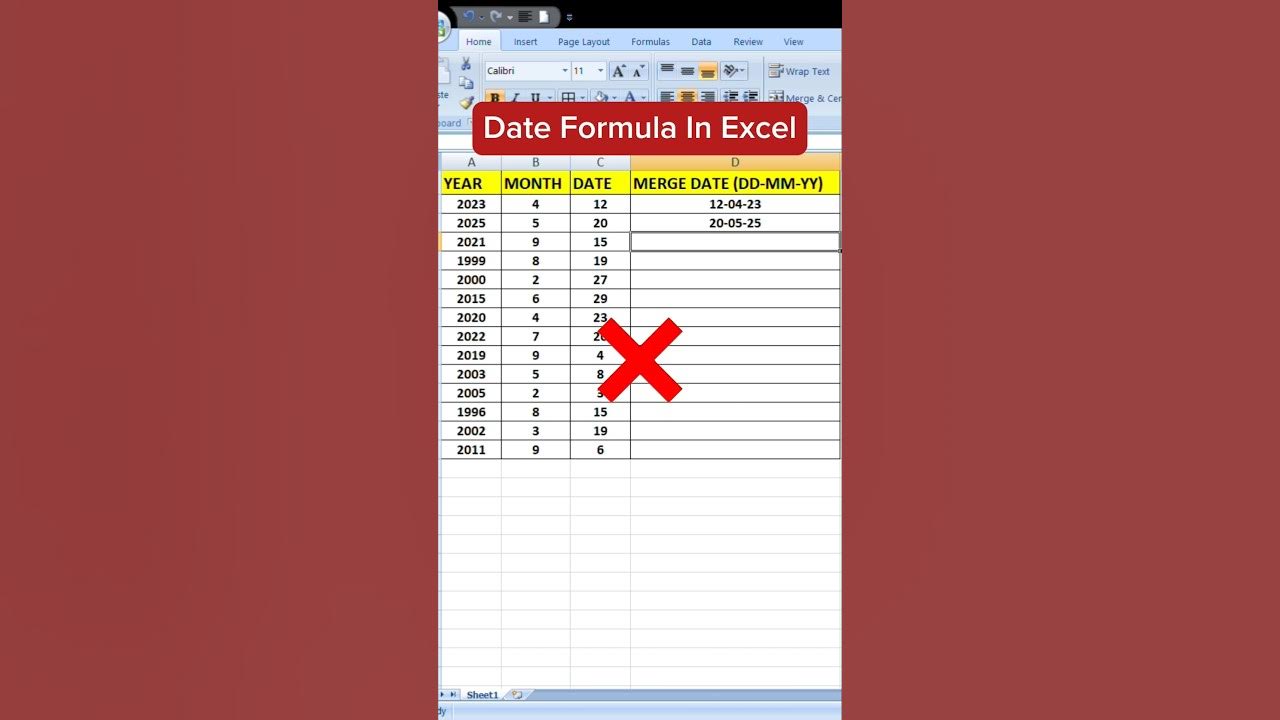 Date Formula in Excel Data #exceltricks #exceltips #yutubeshorts #tech #shorts - YouTube