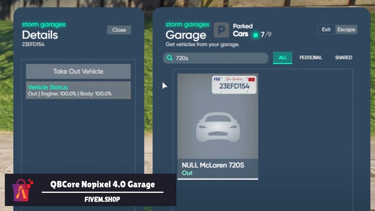 FiveM Garage Script | FiveM Parking Script #fivem #script #qbcore # ...