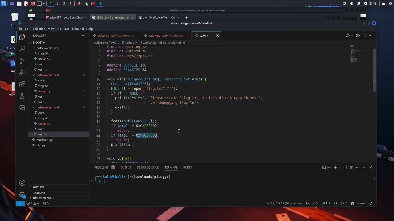 Pico Gym - buffer overflow 0/1/2 - YouTube